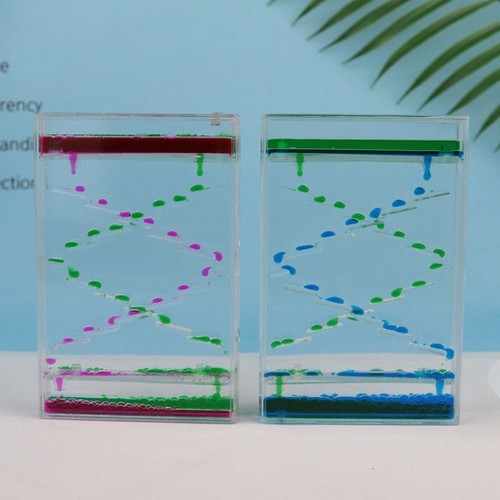 Acrylic. Hourglass Timer Square Slide Liquid Motion Timer Leisure Toy ...