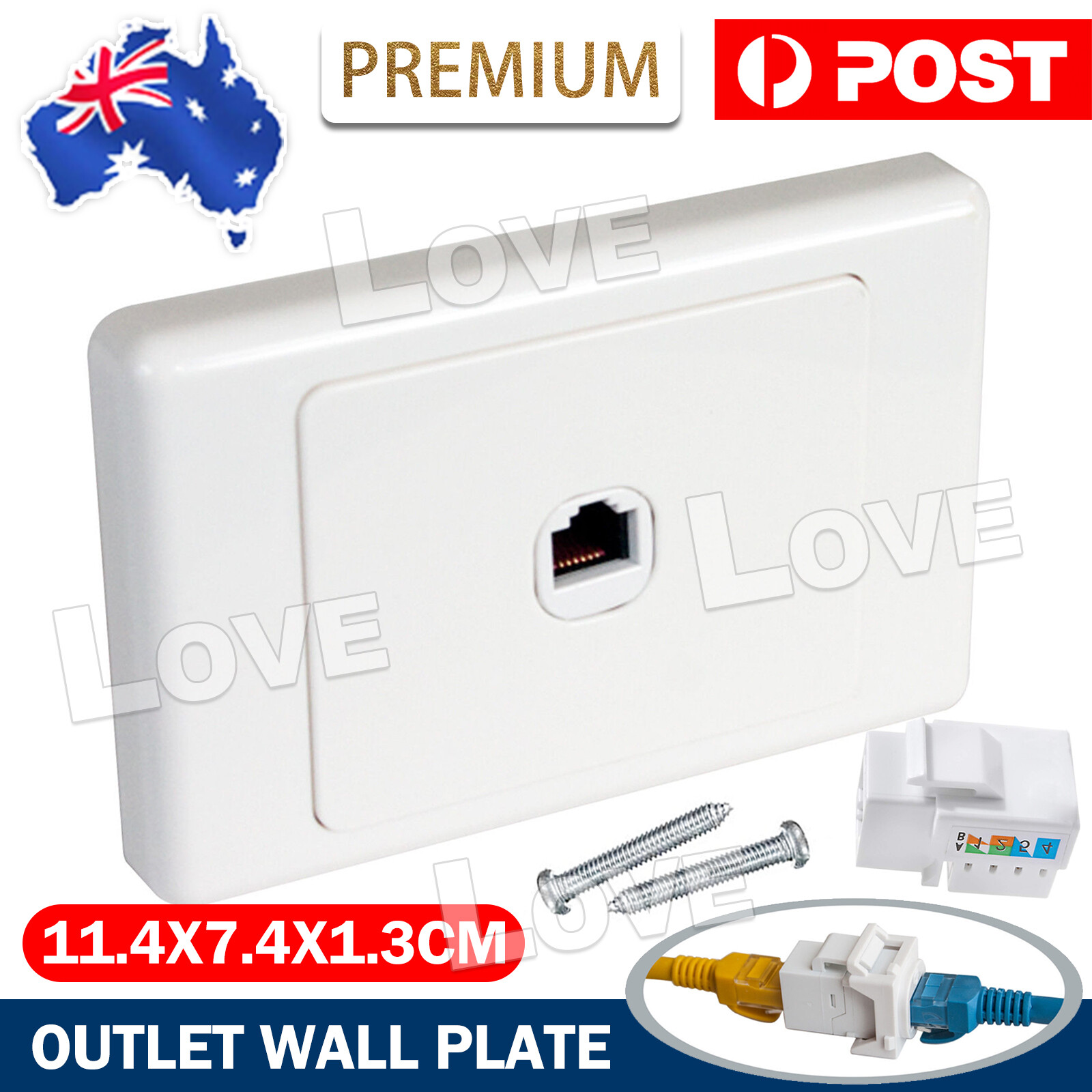 RJ45 Cat6 1Port Clipsal Style Wall Plate Network LAN coupler Jack ...