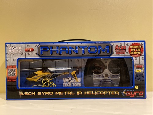 World Tech Toys Phantom 3.5 Gyro Metal IR Helicopter 34462 Opened Box ...