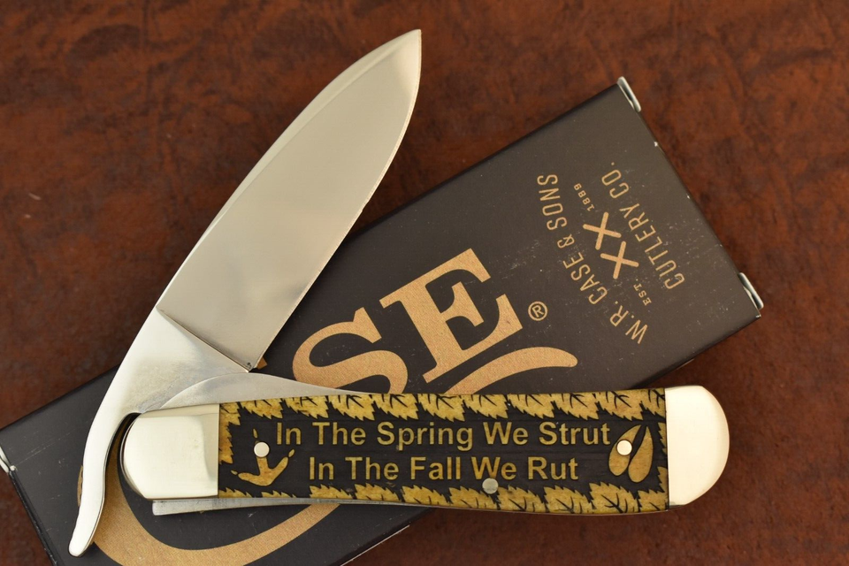 CASE XX USA DEER TURKEY HUNTER DROP POINT BULLET SHIELD BONE RUSSLOCK ...