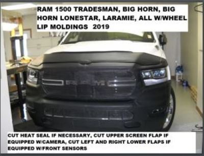 Lebra Front End Mask Cover Bra Fits 2019-2024 Dodge Ram 1500 TRADESMAN ...