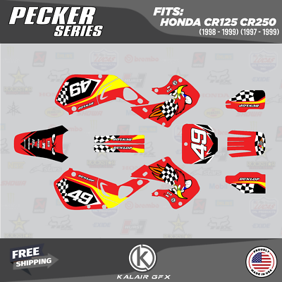 Graphics Kit for HONDA CR125 (1998-1999) & CR250 (1997-1999) Pecker ...