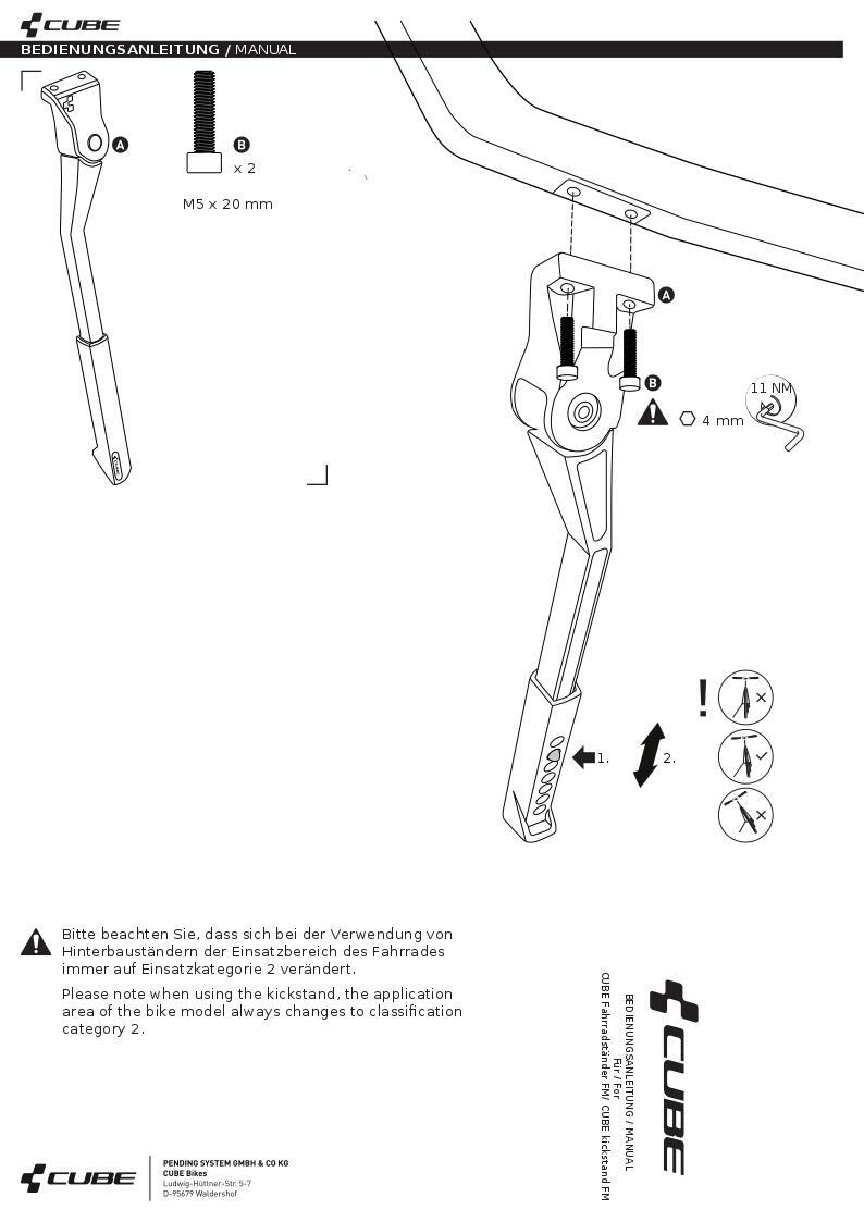 CUBE ACID Fahrradständer FM (flat mount Schnittstelle) | eBay