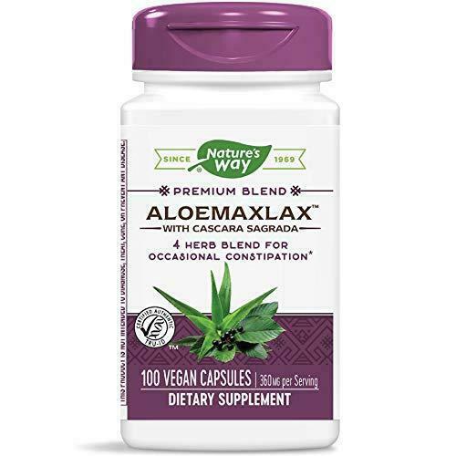 Nature's Way AloeMaxLax With Cascara Sagrada 100 Vegan Capsules for ...
