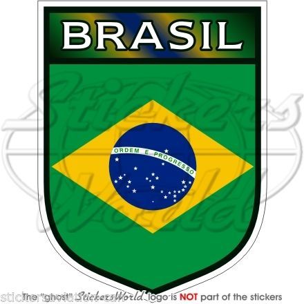 BRAZIL Brasil BRAZILIAN Brasilian Shield Vinyl Bumper Decal-Sticker 4 ...