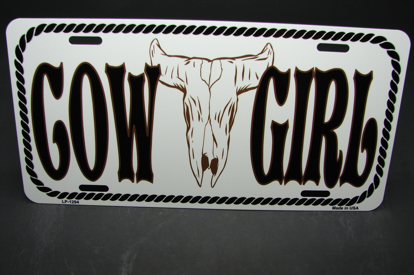 COWGIRL METAL CAR LICENSE PLATE AUTOTAG LONGHORN SKULL LICENSE PLATE | eBay