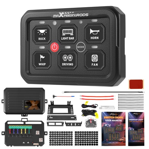 Touch Switch Panel RGB 6 Gang For Off-road Vehicle Boat APP Control 12V ...