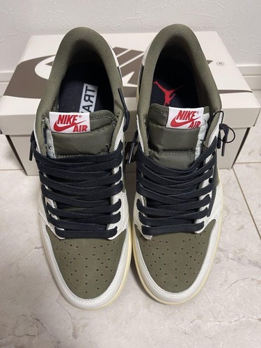 Men 9.5US Travis Scott X Airjordan1 Reverse Olive from Japan | eBay