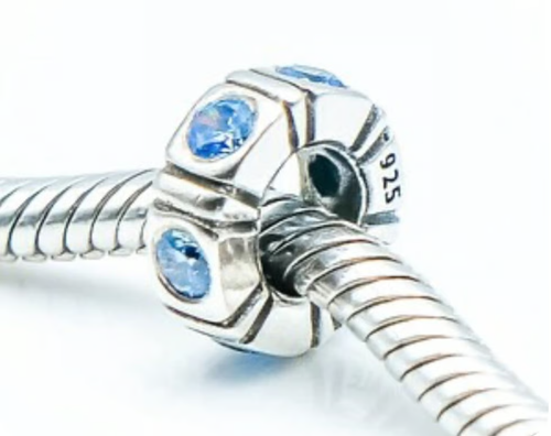 BRAND NEW Pandora Sterling Silver Blue Zirconia Trinity Spacer Charm ...