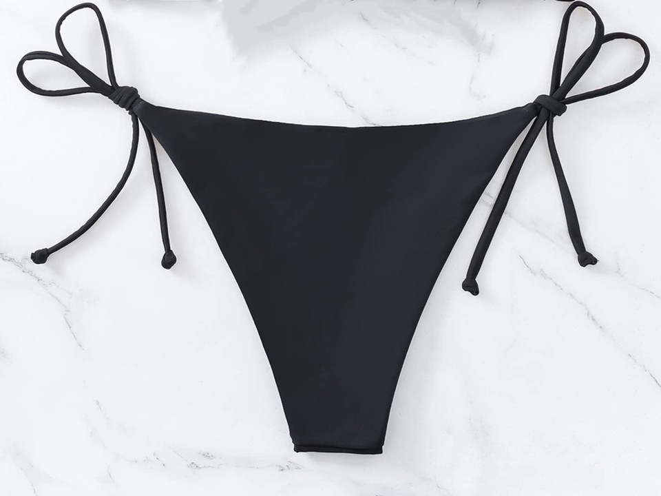 Women's Tie Side Solid Bikini Bottom String Sexy Brazilian Bathing ...