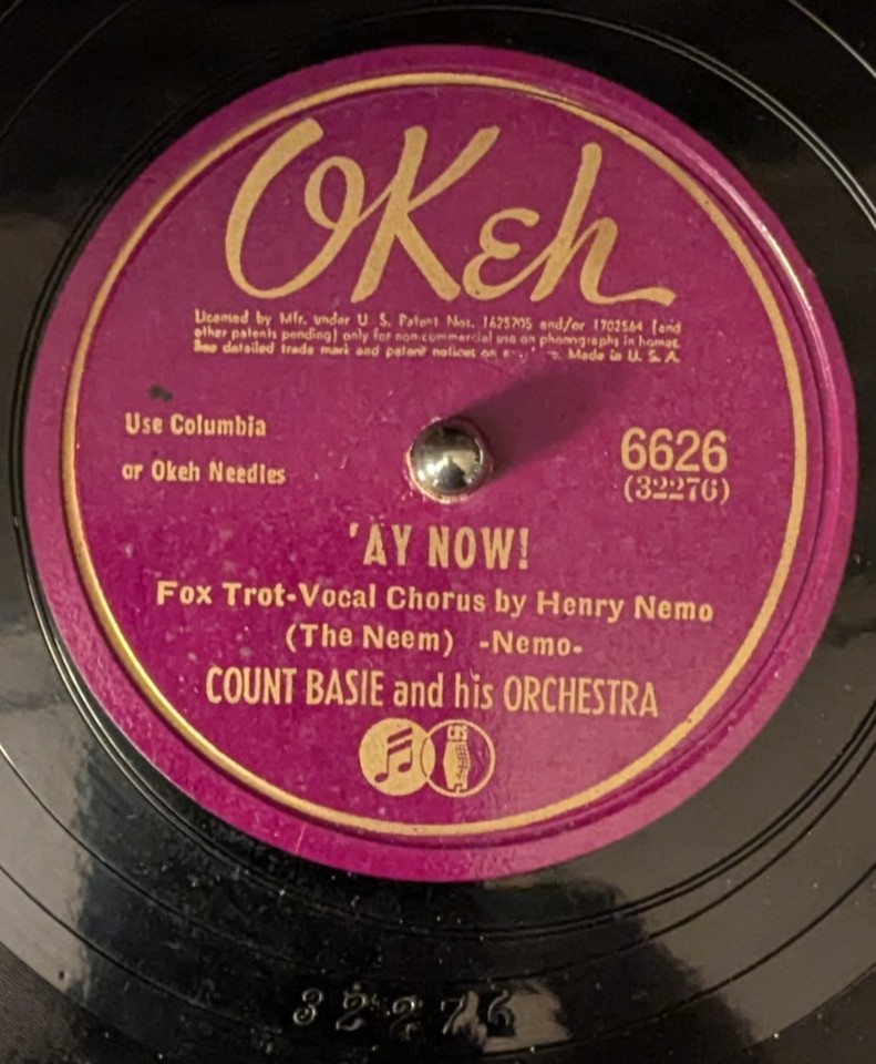 78 RPM 10" Okeh 6626 COUNT BASIE - Blue Shadows And White Gardenias ...