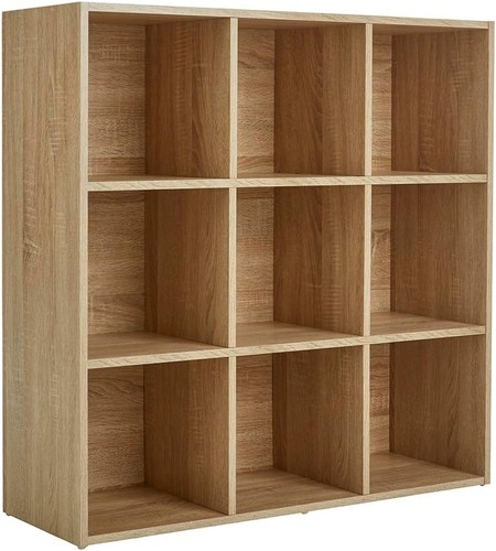 9 Cube Storage Shelf Oak Wooden Bookcase Display Unit 90cm | eBay