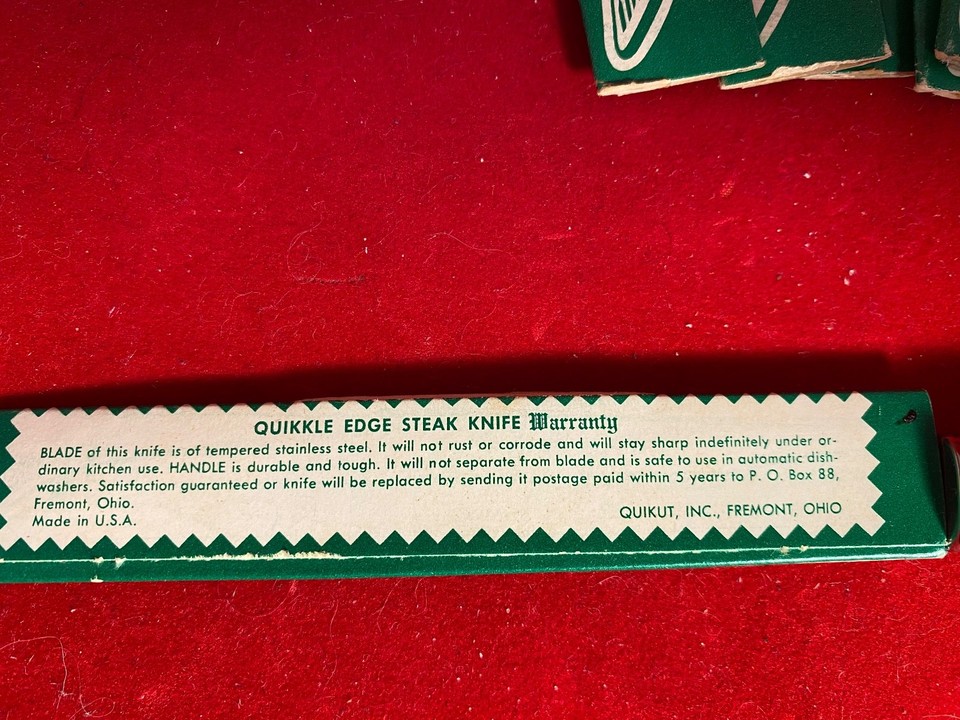 Vintage Quikut "Quikkle" Knives-Set of 6 Stainless Steel Serrated Steak ...