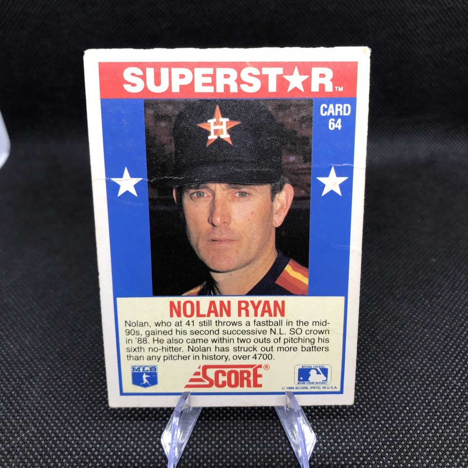 1989 SCORE SUPERSTAR #64 NOLAN RYAN HOUSTON ASTROS HOF - POOR CREASED ...