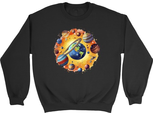Earth Space Sweatshirt Mens Womens Solar System Planets Gift Jumper | eBay