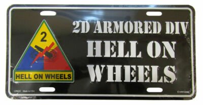 2nd Armored Division Hell On Wheels Black 6"x12" Aluminum License Plate ...