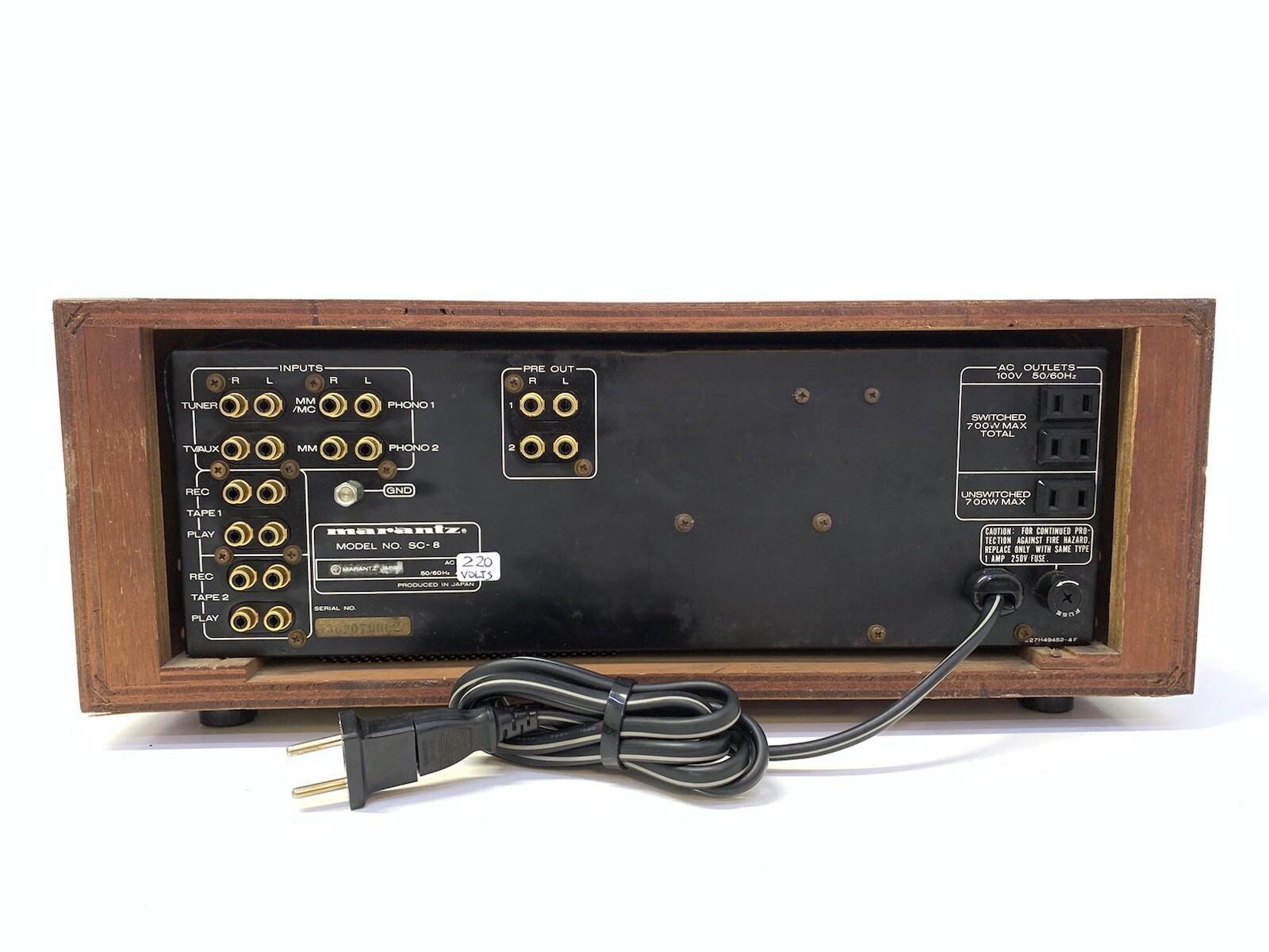 Marantz SC-8 Stereo Pre Amplifier Vintage 1982 Hi Fi Working 220 Volts ...