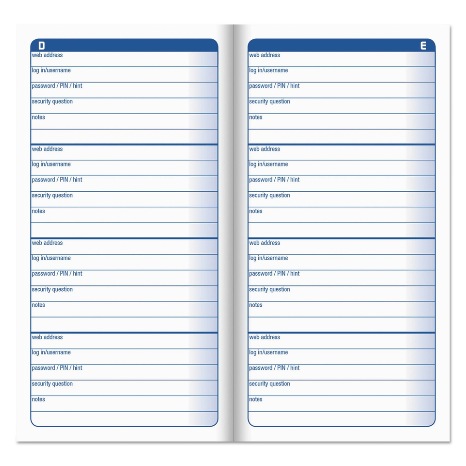 Internet Password Journal Logbook Organizer Web Address Notebook ...