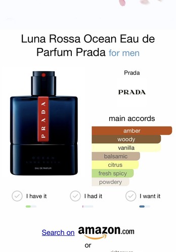 Prada LUNA ROSSA OCEAN Eau de PARFUM - 5ML Travel Sample - GREAT NEW ...