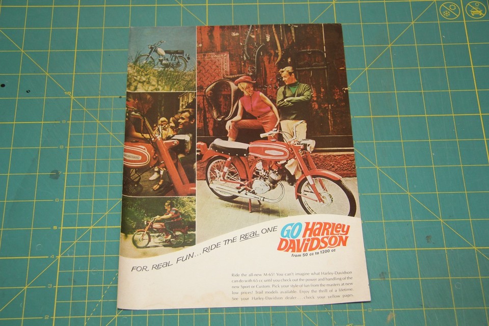 1967 Harley Davidson Magazine Ad M-65 Sport Custom Trail Motorcycle 67 ...
