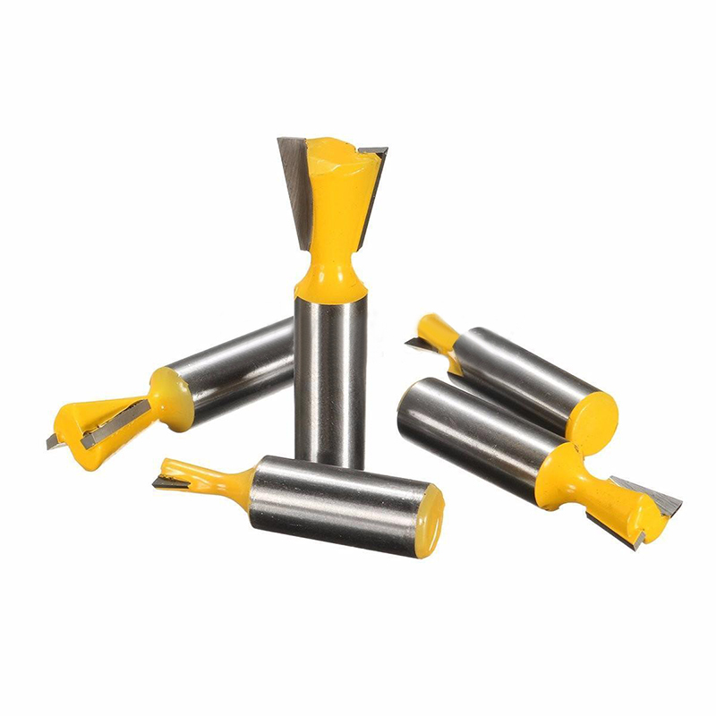 5Pc 8°and14° Dovetail Joint Router Bit Set 1/4" 1/2" 3/8" 5/8" 3/4" - 1 ...