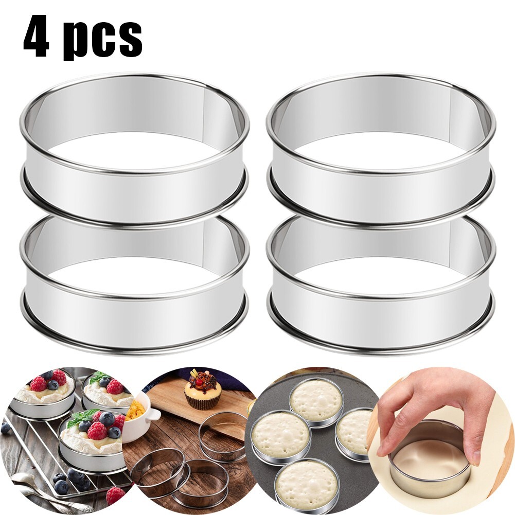 Stainless Steel Double Crumpet Rings Ideal for Muffins and Rolled ...