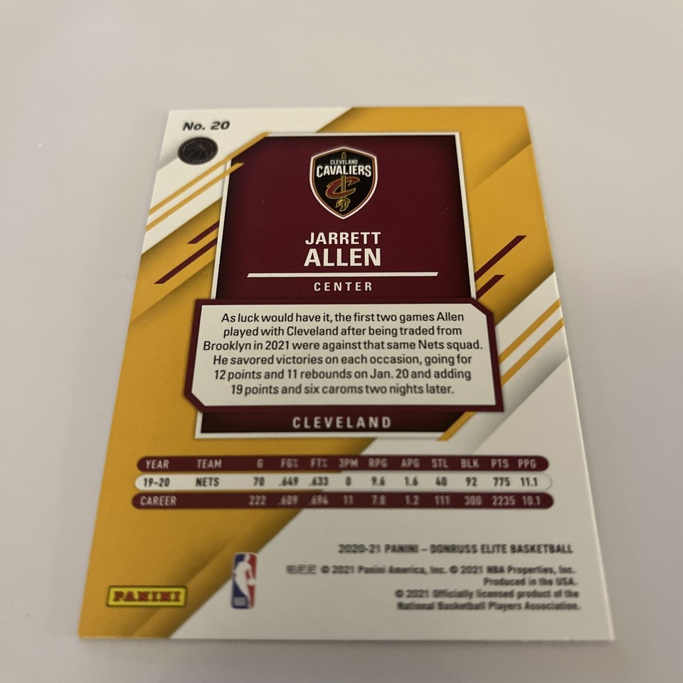 JARRETT ALLEN 2020-21 Panini Donruss Elite #20 Basketball Cards | eBay