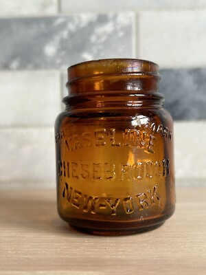 Scarce Amber Chesebrough Vaseline NY Jar | eBay
