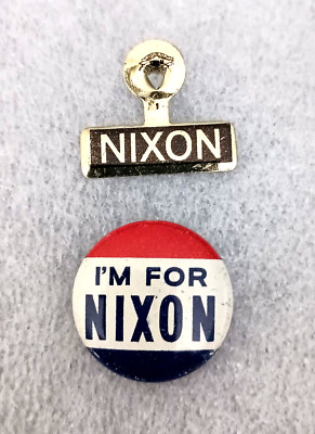 2 1968 I'm for Nixon for President Political Buttons Pins NOS New | eBay