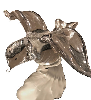 Lead Crystal Art Glass Bird In Flight Collectible Figurine Paperweight ...