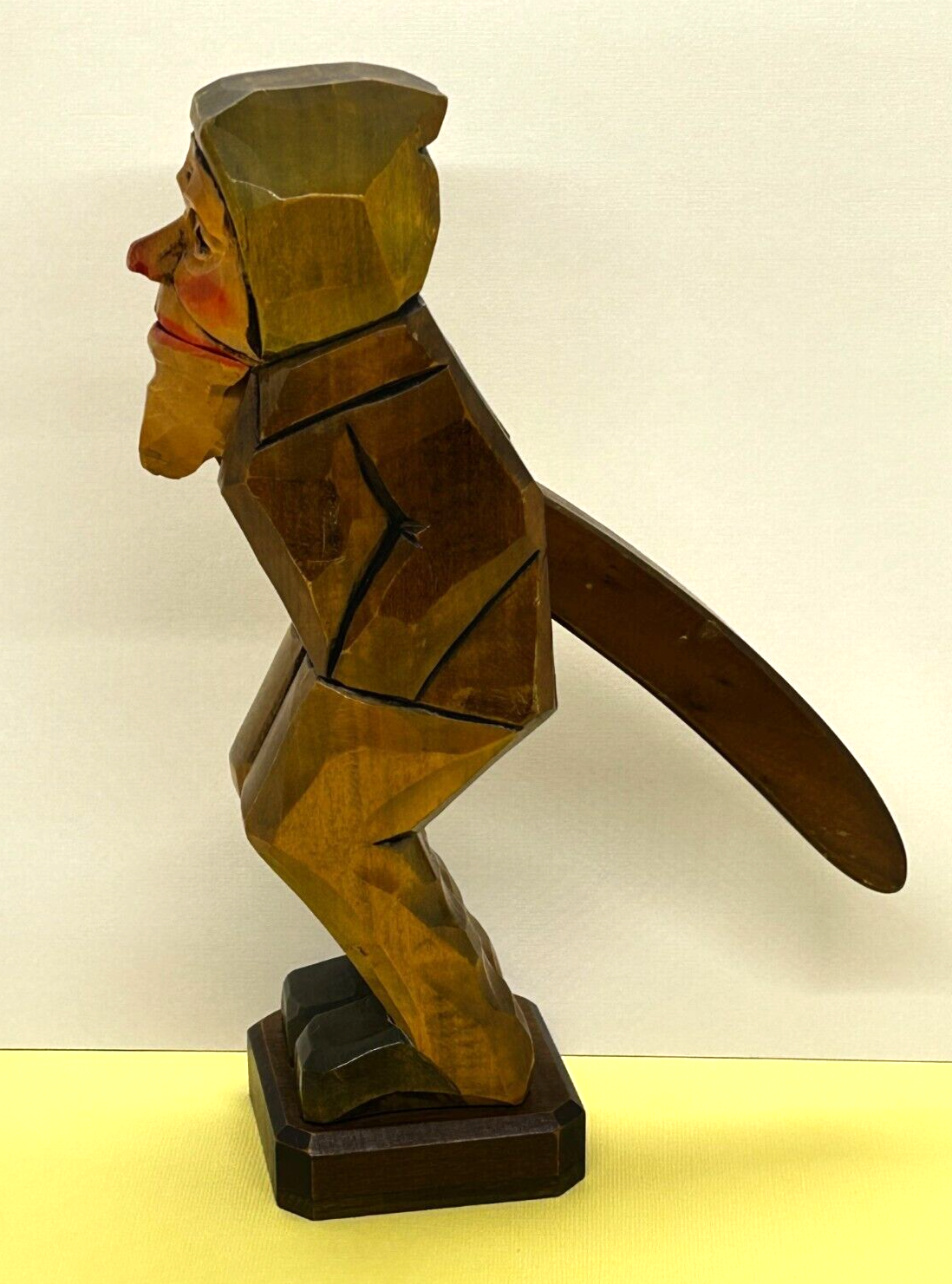 NUTCRACKER German Fisherman Fishing Hand Wood Carved Vintage RARE 25cm ...