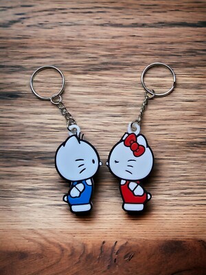 Cute and Romantic Keychain Hello Kitty Set (2 Pieces) for Couples and ...