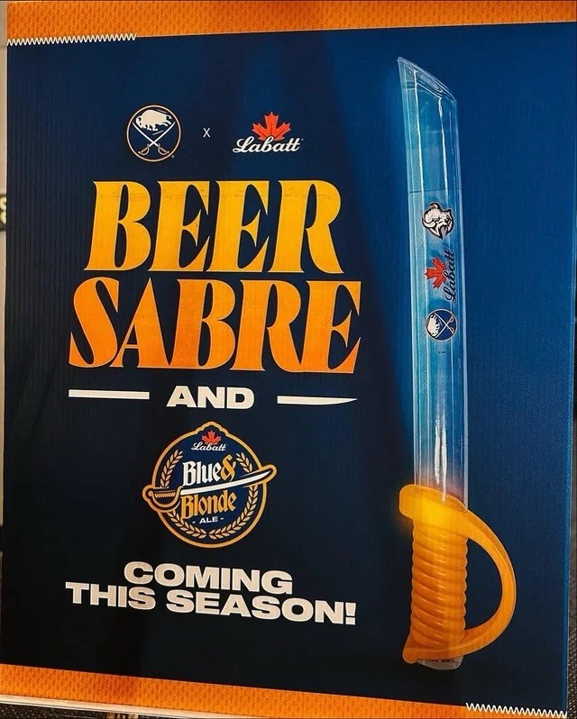 BUFFALO SABRES BEER SWORD SABRE LABATT 2025-2026 | eBay
