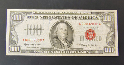 Series of 1966 - $100 Dollar US Note - Red Seal - Granahan-Fowler - Fr ...