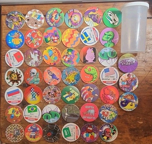 Vintage 90s Pogs Lot Milkcaps + Slammer 93/94 Slammers Mixed Great ...