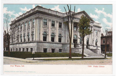 Library Fort Wayne Indiana 1905c postcard | eBay UK