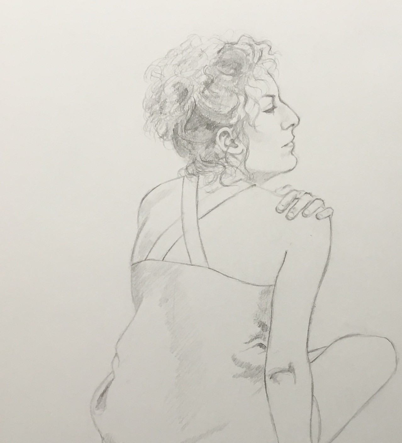 Vintage Original Life Drawing Female Figure Pencil Sketch Signed 14x16 ...
