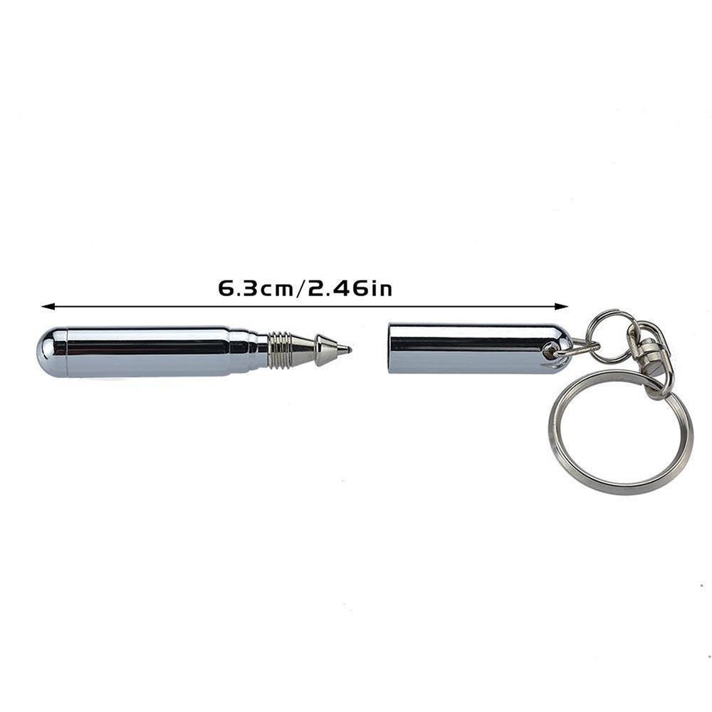 Silver Telescoping Pen Telescoping Ballpoint Pen Key Ring Students Gift ...