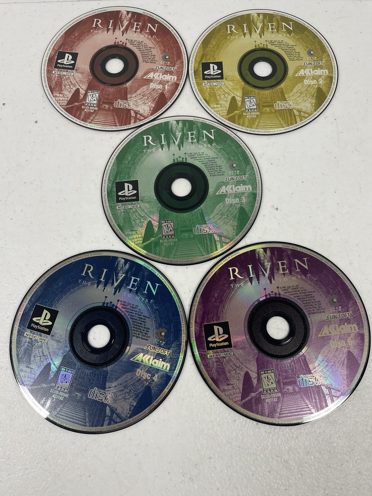 🔥 Riven • Sequel To Myst • Sony PlayStation 1 PS1 • 5 Disc Set • No ...