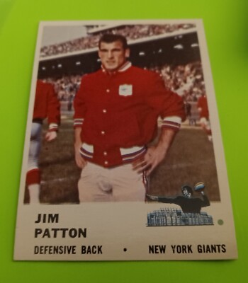1961 Jim Patton Fleer NFL Football Card #72 - New York Giants EX-MT+ | eBay