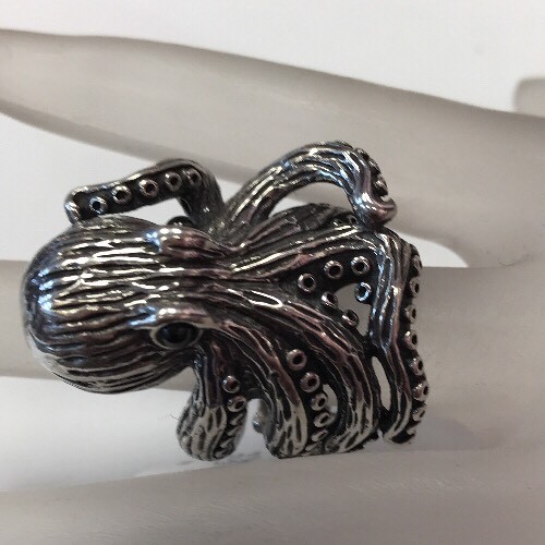 OCTOPUS STERLING SILVER Huge Heavy 3D Design Expandable RING 22.7gr | eBay