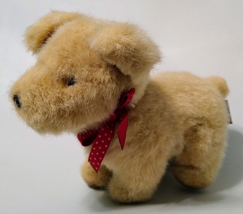 Gund Puppy Dog Tan Plush Stuffed Animal Toy Small 8" Red Bow White ...