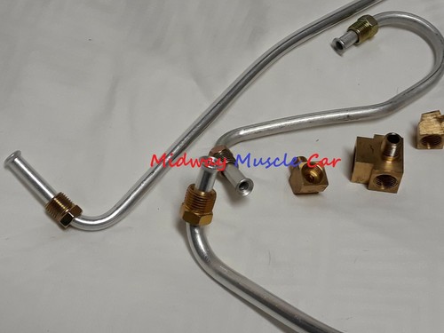1966 Pontiac Tri Power Fuel Line Kit With Front Block & Fittings 389 ...
