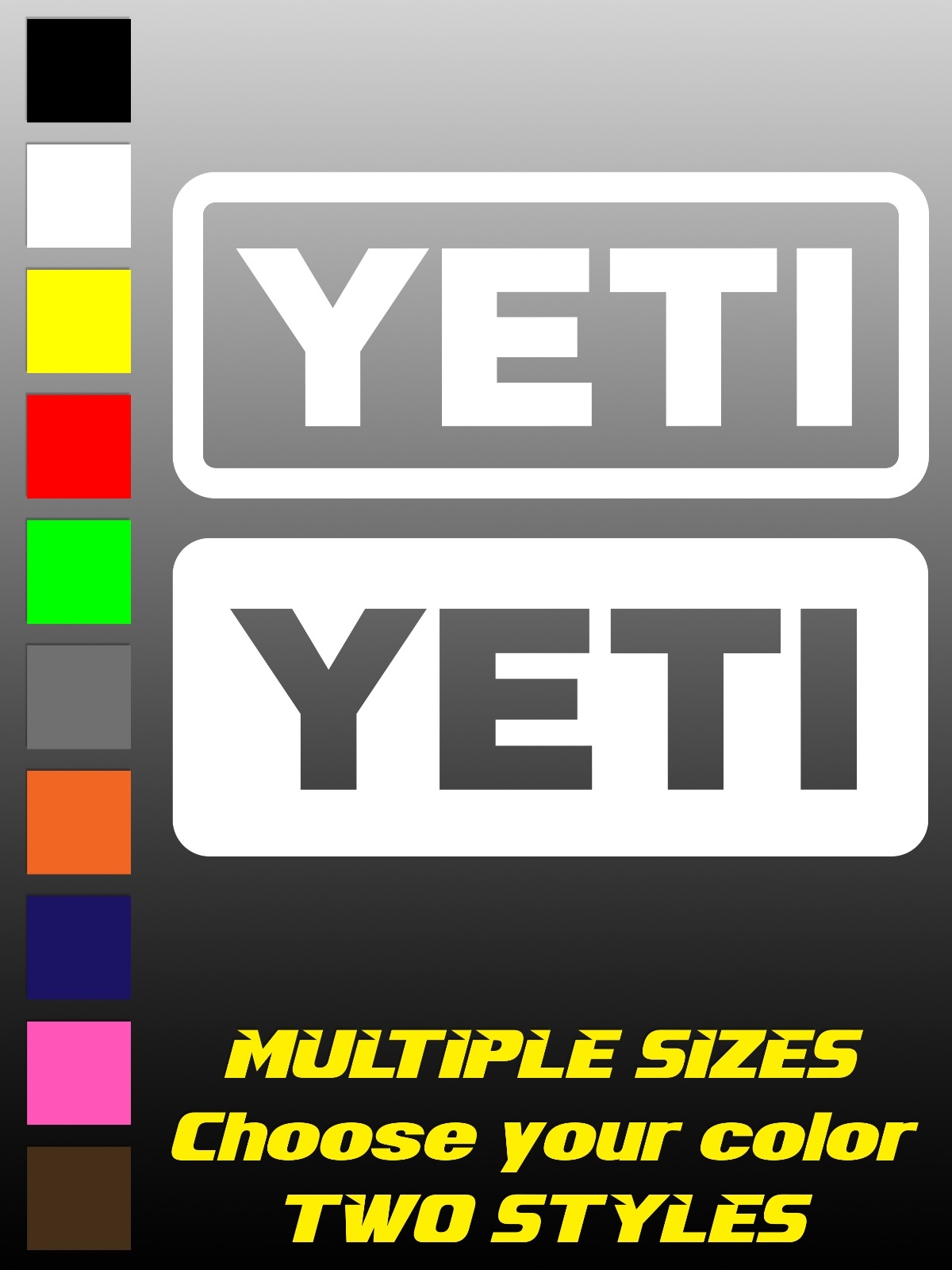YETI LOGO DECAL - 2 DECALS - Cooler Window Bumper STICKER Car Truck SUV ...