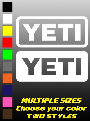 YETI LOGO DECAL - 2 DECALS - Cooler Window Bumper STICKER Car Truck SUV ...