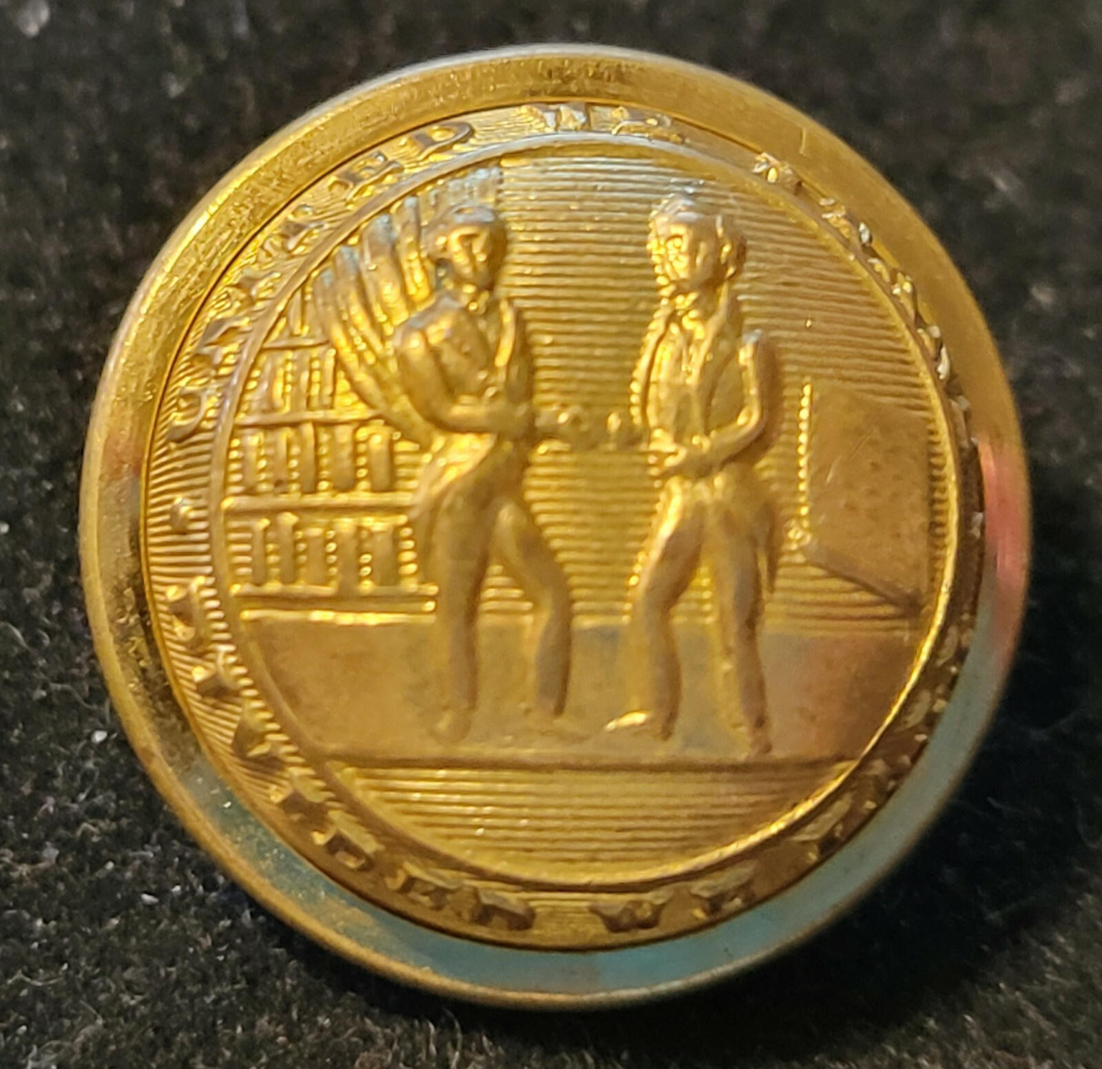 CIVIL WAR STAFF TYPE STATE OF KENTUCKY SEAL CONFEDERATE BUTTON ALBERT ...