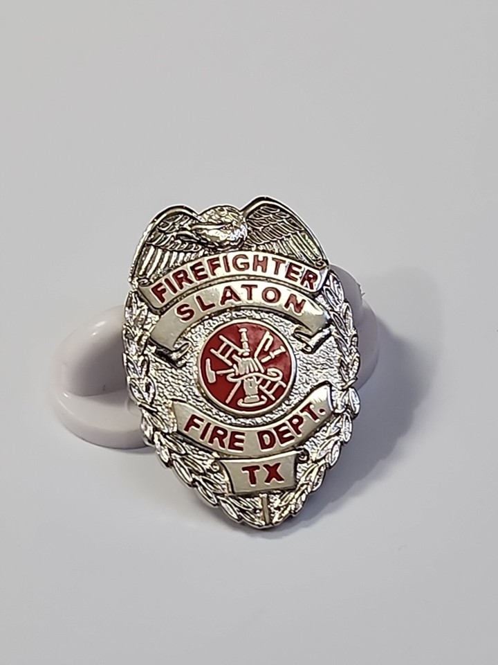 Slaton Fire Department Pin Firefighter Lubbock County Texas Red ...