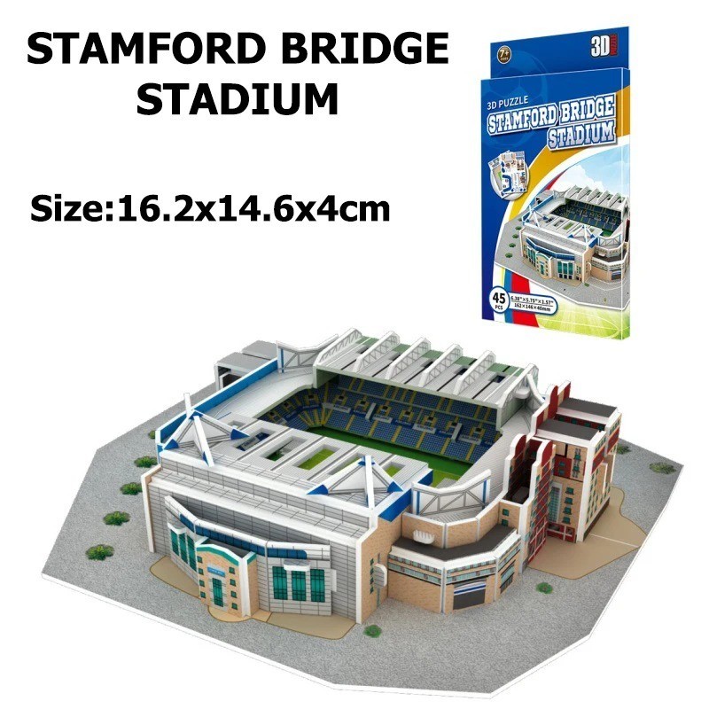 3D Football Stadium Miniature Model DIY Puzzle Soccer Field Building ...