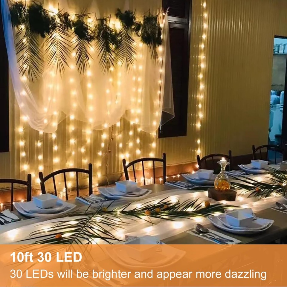 16 Pack 10ft 30 LED Fairy Lights - 33 Longer 50 Brighter vs 7ft 20 LED ...
