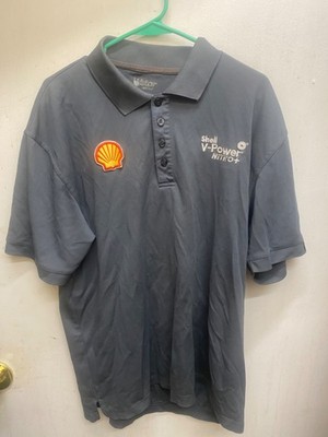 Shell V-Power Nitro Oil Gas Employee Uniform Polo Golf Shirt Mens L ...
